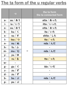 The Japanese verb forms and verb conjugation